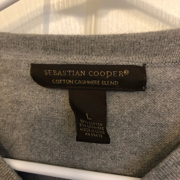 Sebastian Cooper | Sweaters | Mens Argyle Cotton Cashmere Blend Vneck ...